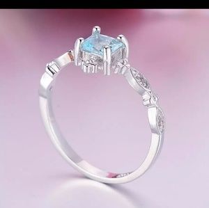 Jewelry | Light Blue Square Stone Ring | Poshmark